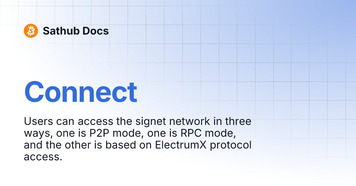 Connect | Sathub Docs